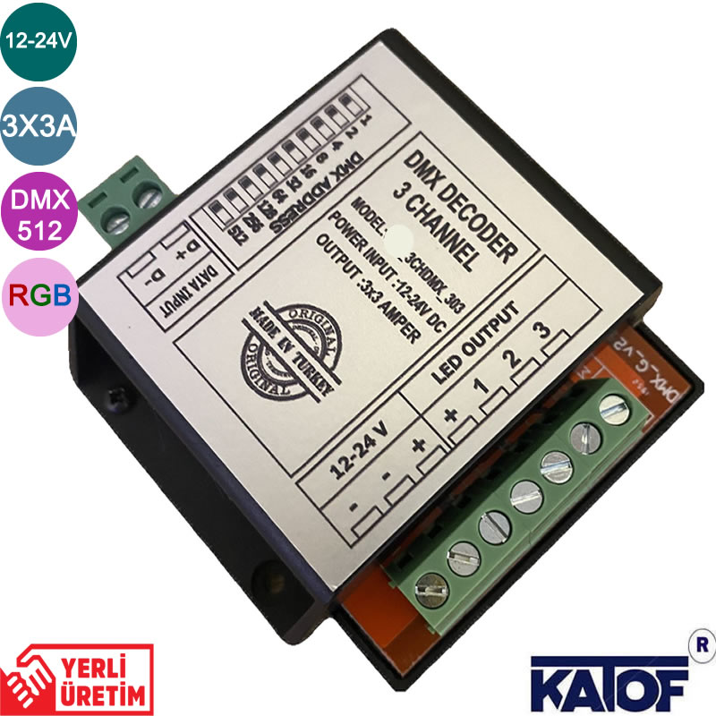 DMX512 3Kanal 3x3Amper RGB Led Decoder | Karaköy Led Shop