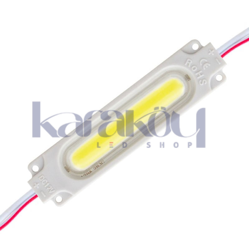 12 Volt 2 Watt Beyaz Mercekli Cob Modül Led (10 Adet) | Karaköy Led Shop