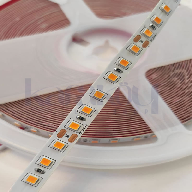 24V 2835smd IP20 8mm 120çip Şerit Led Amber (10mt) | Karaköy Led Shop