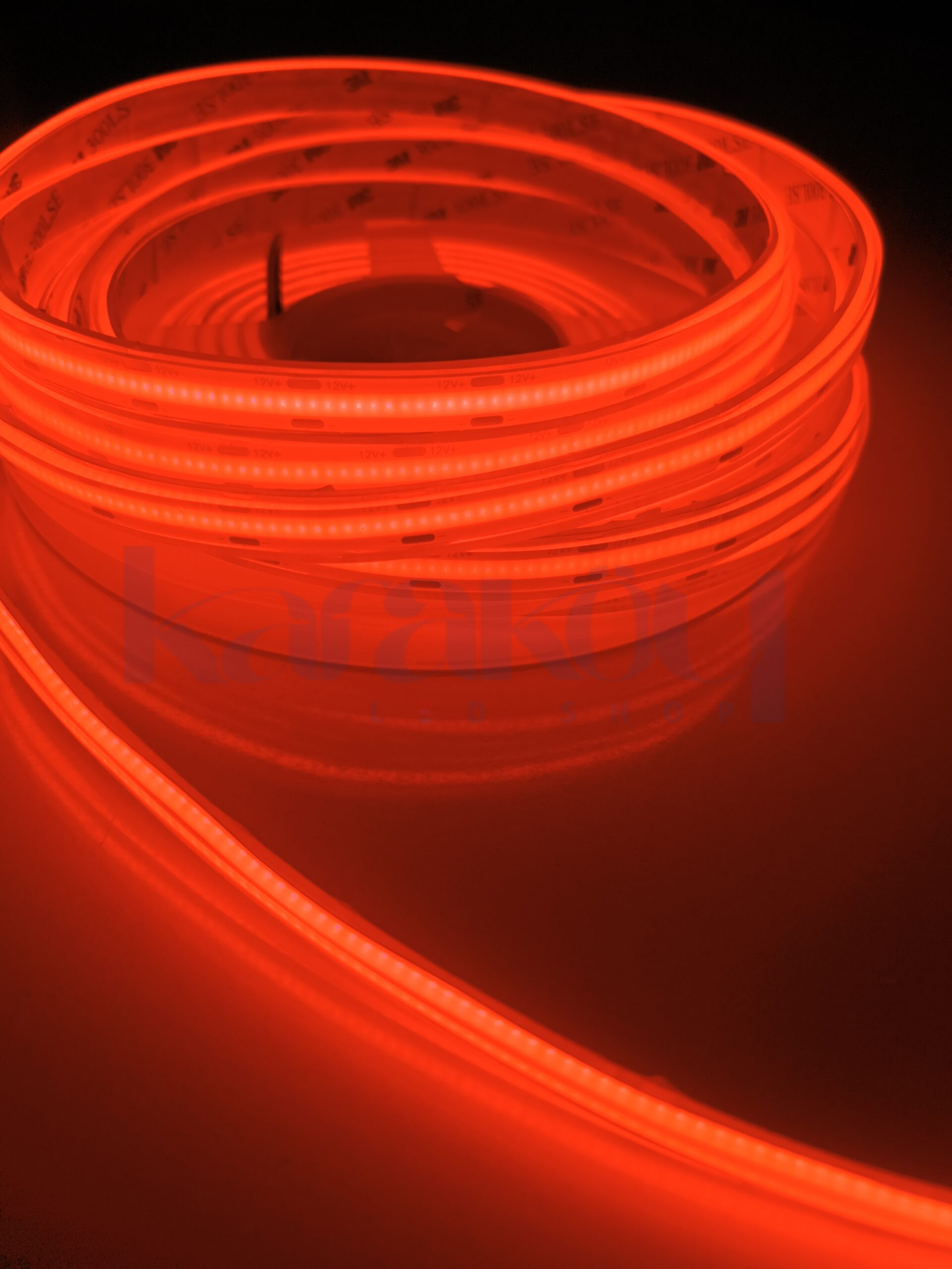 12V IP68 480 Ledli Cob Şerit Kırmızı (5mt.) | Karaköy Led Shop