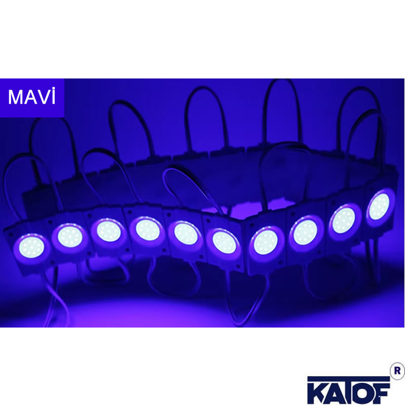 12V 2.4W Mavi IP65 Kare Cob Modül Led (10 Adet) | Karaköy Led Shop
