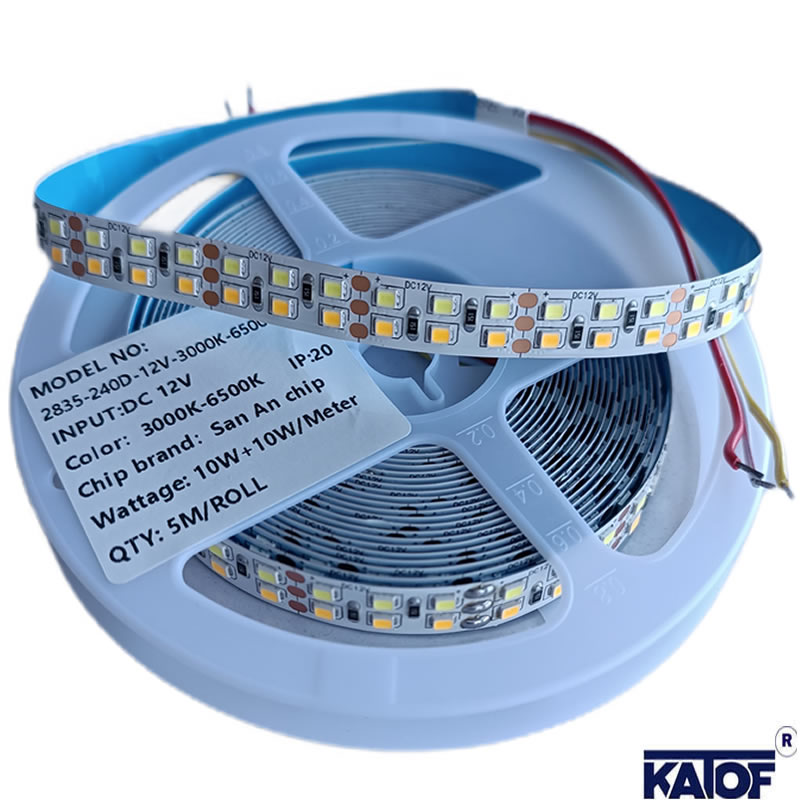 12 Volt 240 Ledli 3000K - 6500K ayarlanabilir CCT Şerit Led (5mt ...