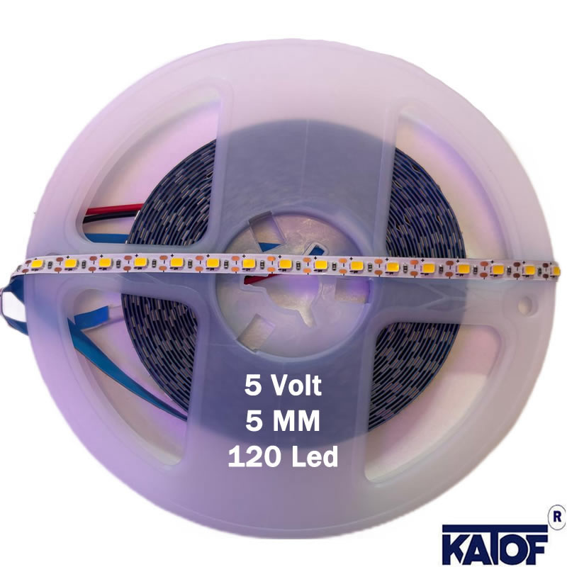 5Volt 5mm Gün Işığı 120Ledli 2835smd Şerit Led (5mt) | Karaköy Led Shop