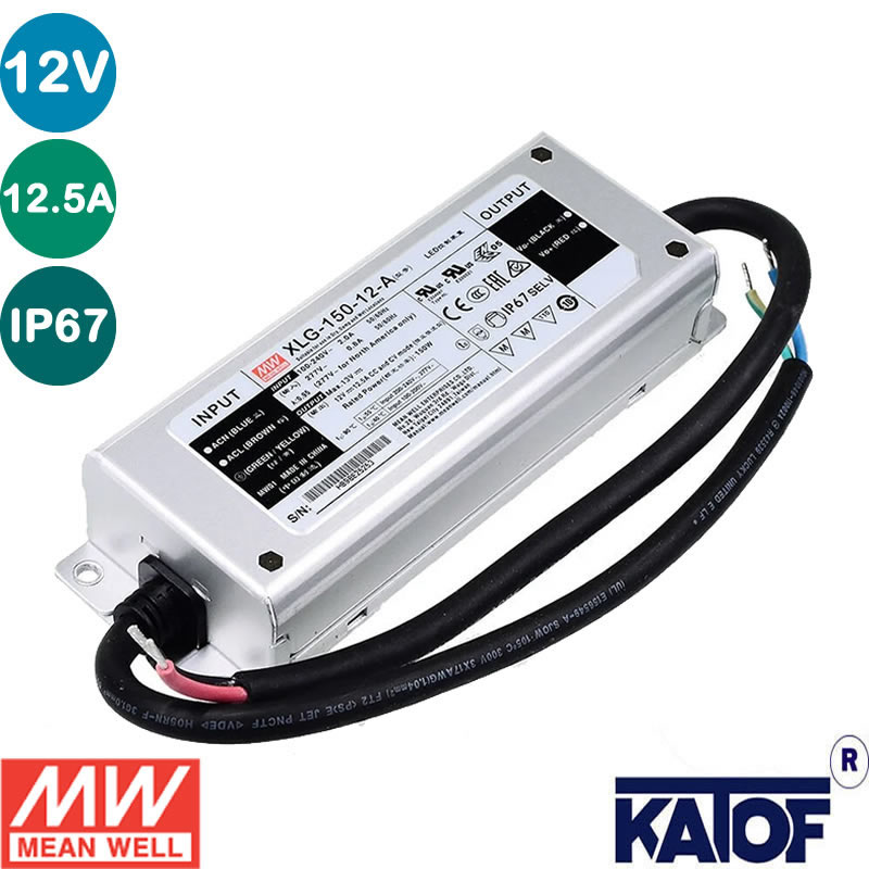 MeanWell 12V 12.5A IP67 Led Sürücü XLG-150-12-A XLG15012A | Karaköy Led ...